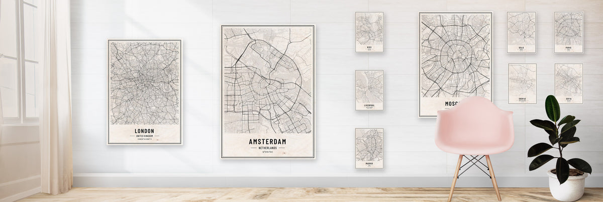 City Maps Prints on wood | Poster Forest